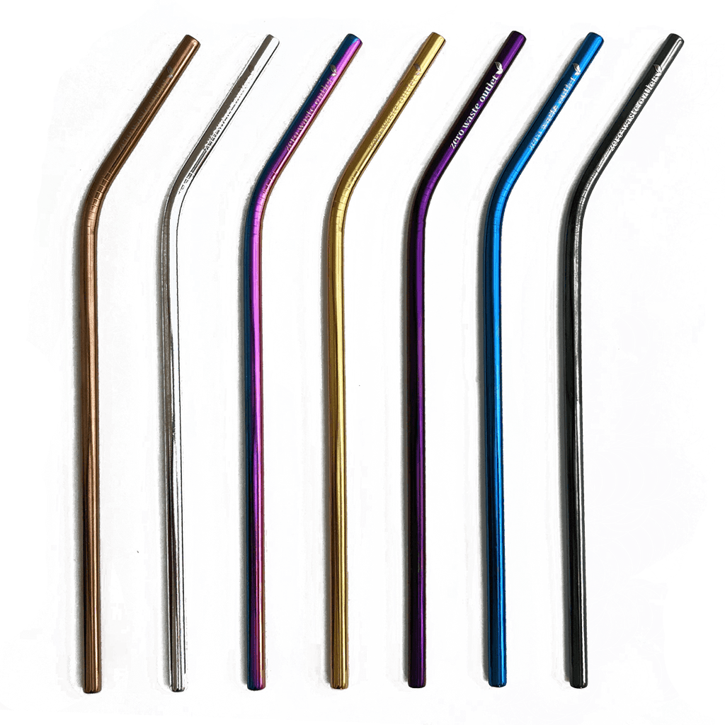 Reusable Curved Straws - Aluminum - 8.25" Tall - Zero Waste Outlet